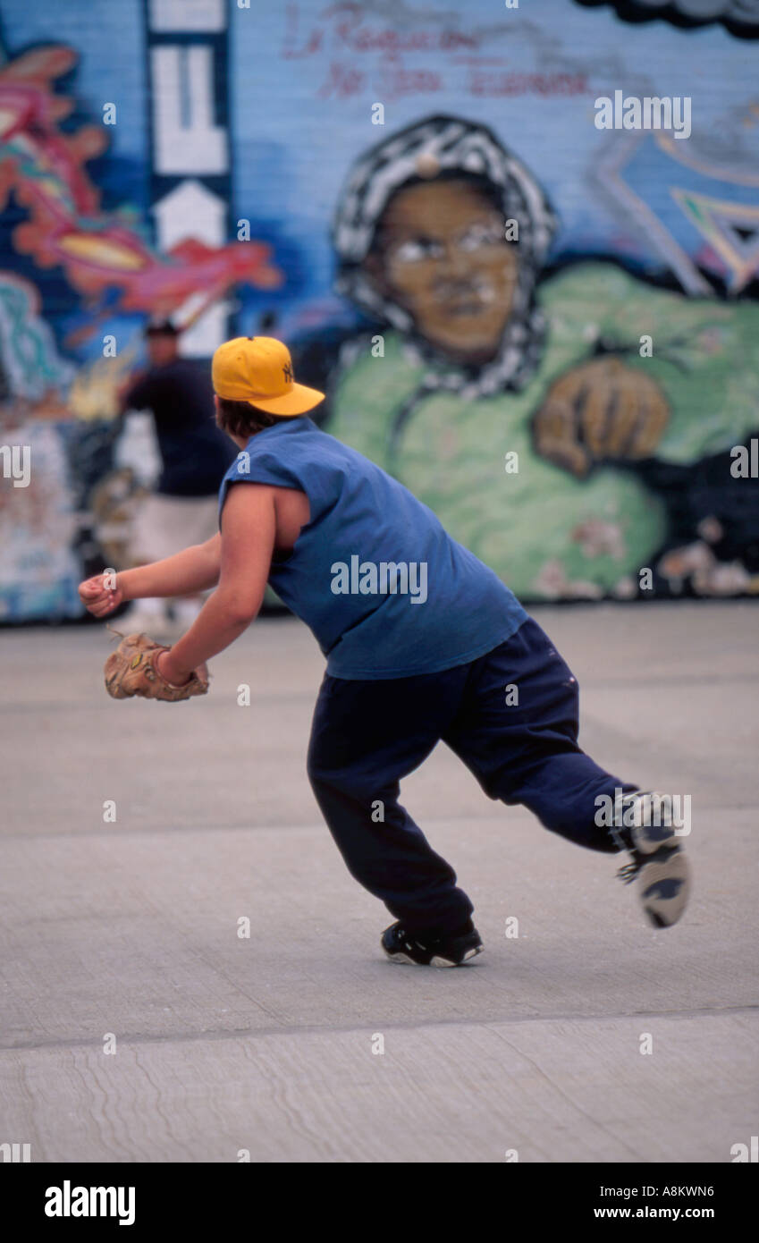 Kids playing baseball in the Bronx New York City USA Stock Photo - Alamy