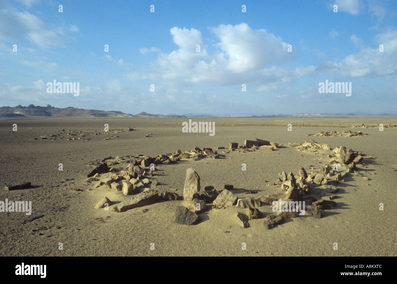 Pre-Islamic stone circle in Saudi Arabia Stock Photo - Alamy