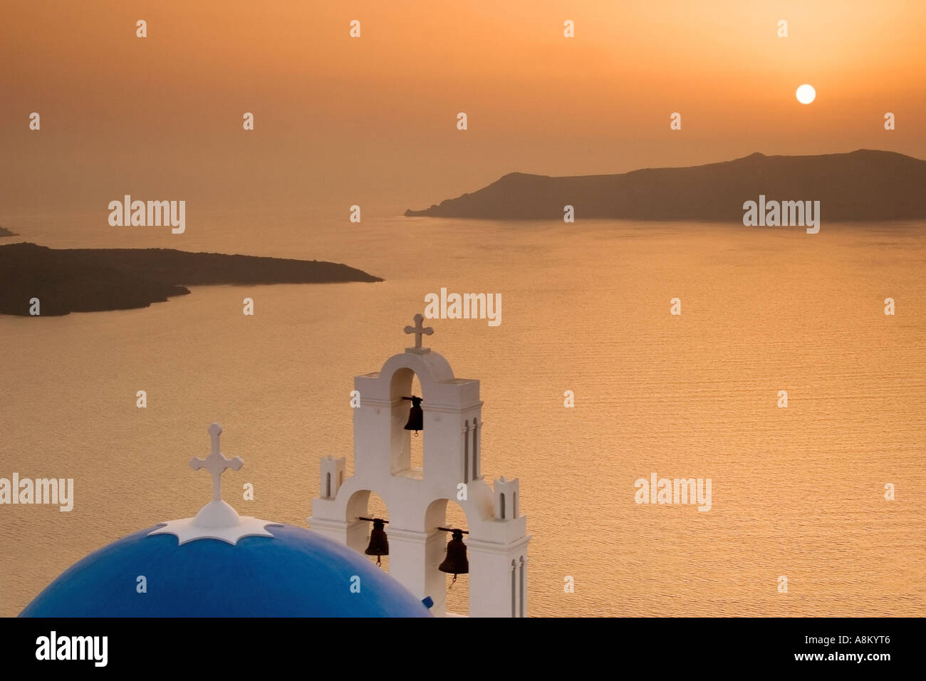 Greece Santorini Oia, Sunset Stock Photo - Alamy