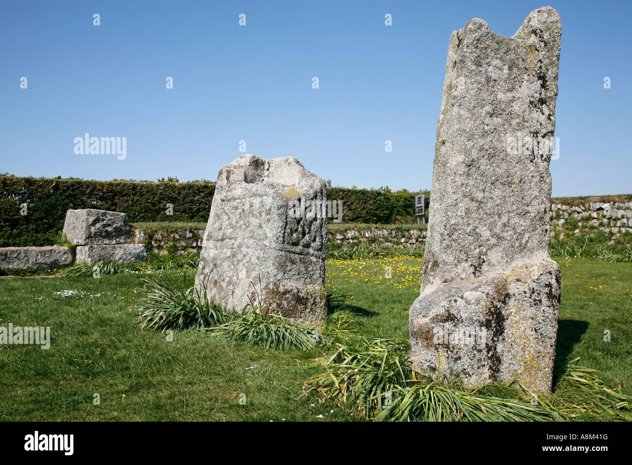 King Doniert's Stone Sign Cornwall UK England Europe Stock Photo - Alamy