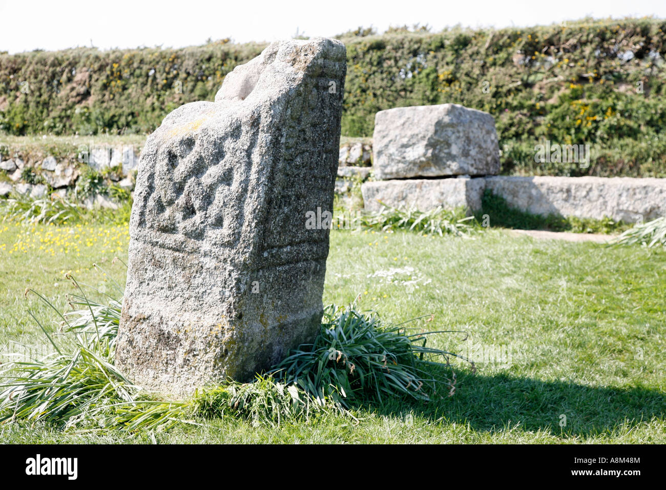 King Doniert's Stone Sign Cornwall UK England Europe Stock Photo - Alamy