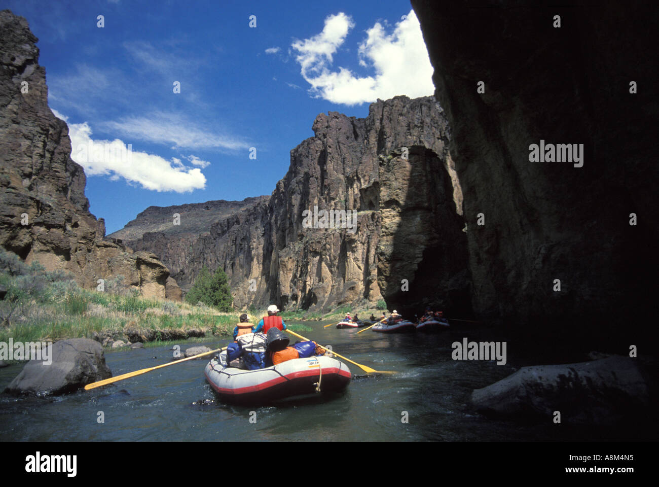 Usa Idaho Owyhee Canyonlands Rafting In Bruneau River Canyon Stock