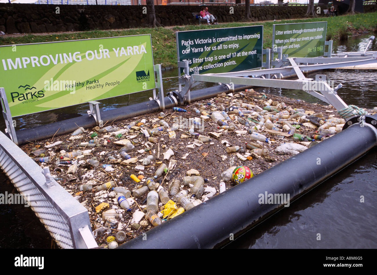 River litter trap, Melbourne Australia Stock Photo - Alamy