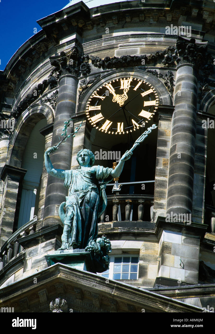 Amsterdam Holland Dam Square Royal Palace Clock Detail Stock Photo - Alamy