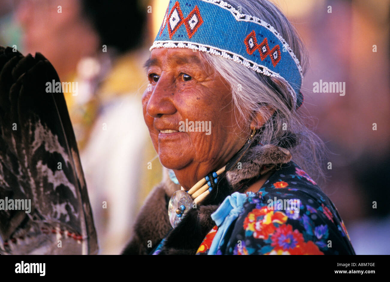 USA IDAHO Native American Woman in Tribal Dress Shoshone Bannock All ...