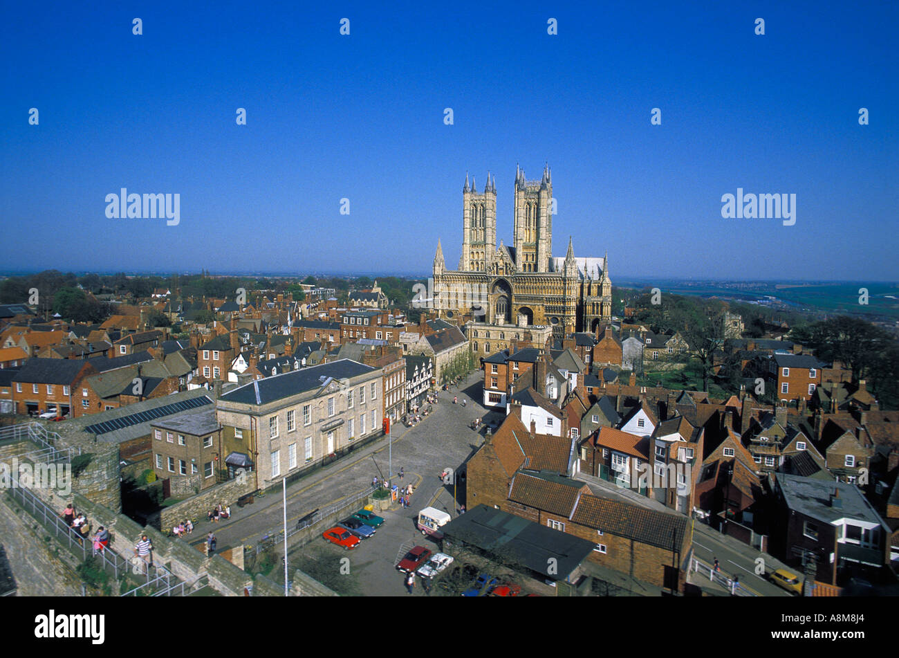 Lincoln Cathedral and Lincoln overview Stock Photo - Alamy