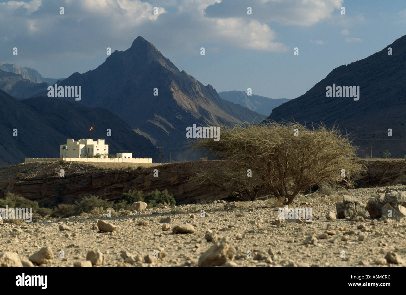 Government building on the road to Wadi Bani Khalid, near Sur, Oman ...