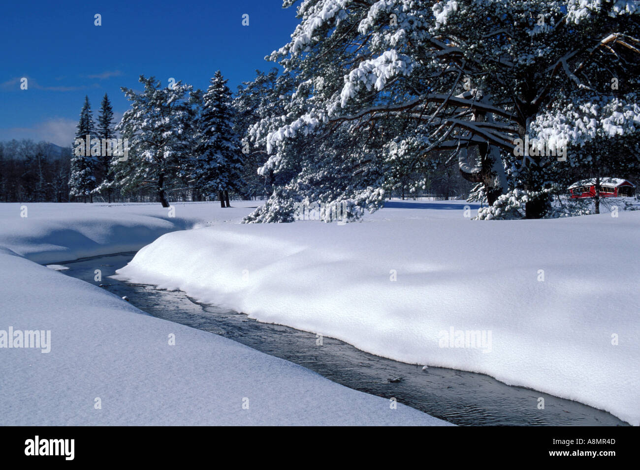 Winter Scenics Streams White Mountains March Jackson NH Stock Photo - Alamy
