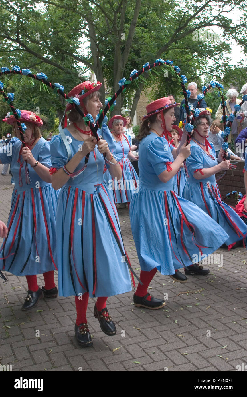Blackhorse and Standard women Morris Dancers Stock Photo - Alamy