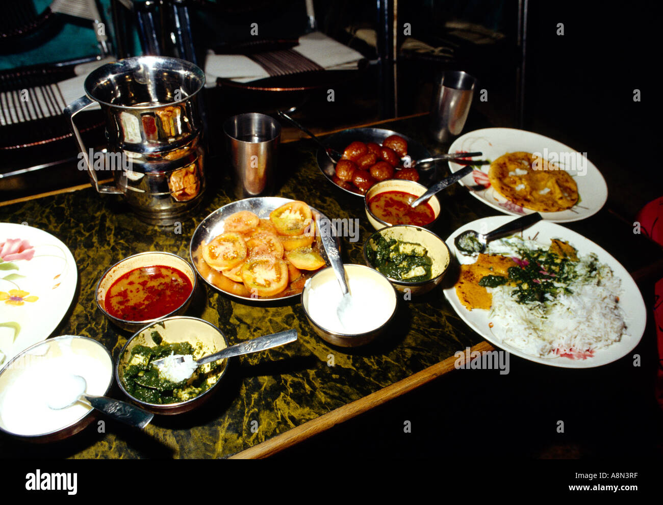 Amritsar India Food For A Sikh Family Sag Paneer, Dhal, Rice, Roti ...