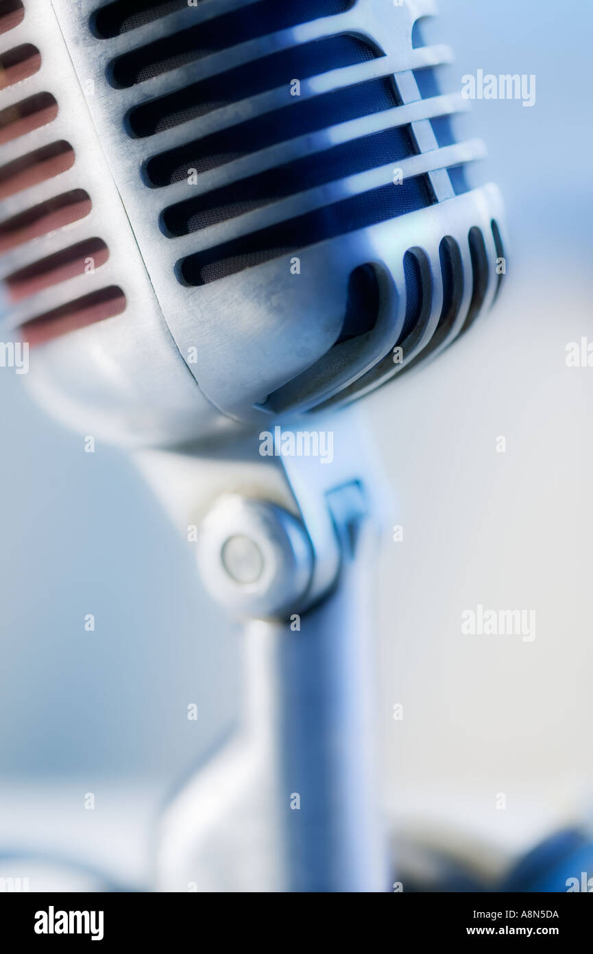 Closeup of a microphone Stock Photo - Alamy