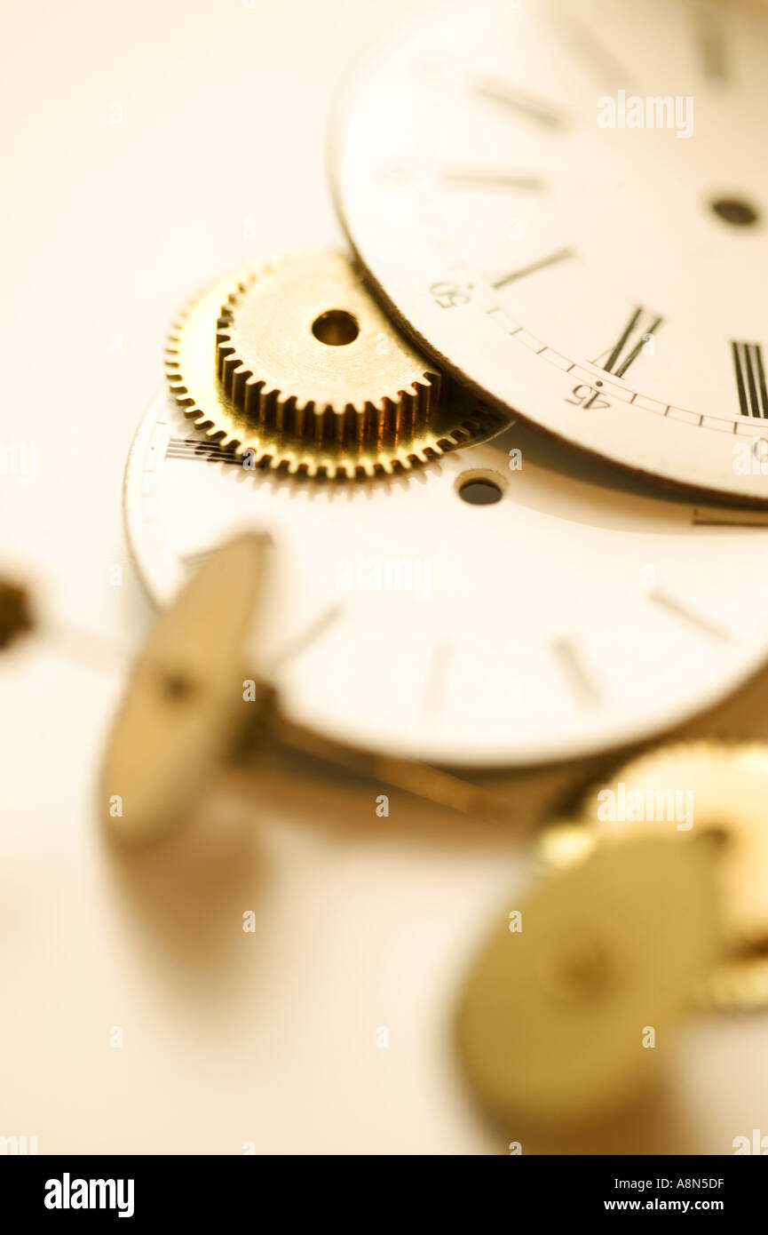 Clock face and inner workings Stock Photo - Alamy