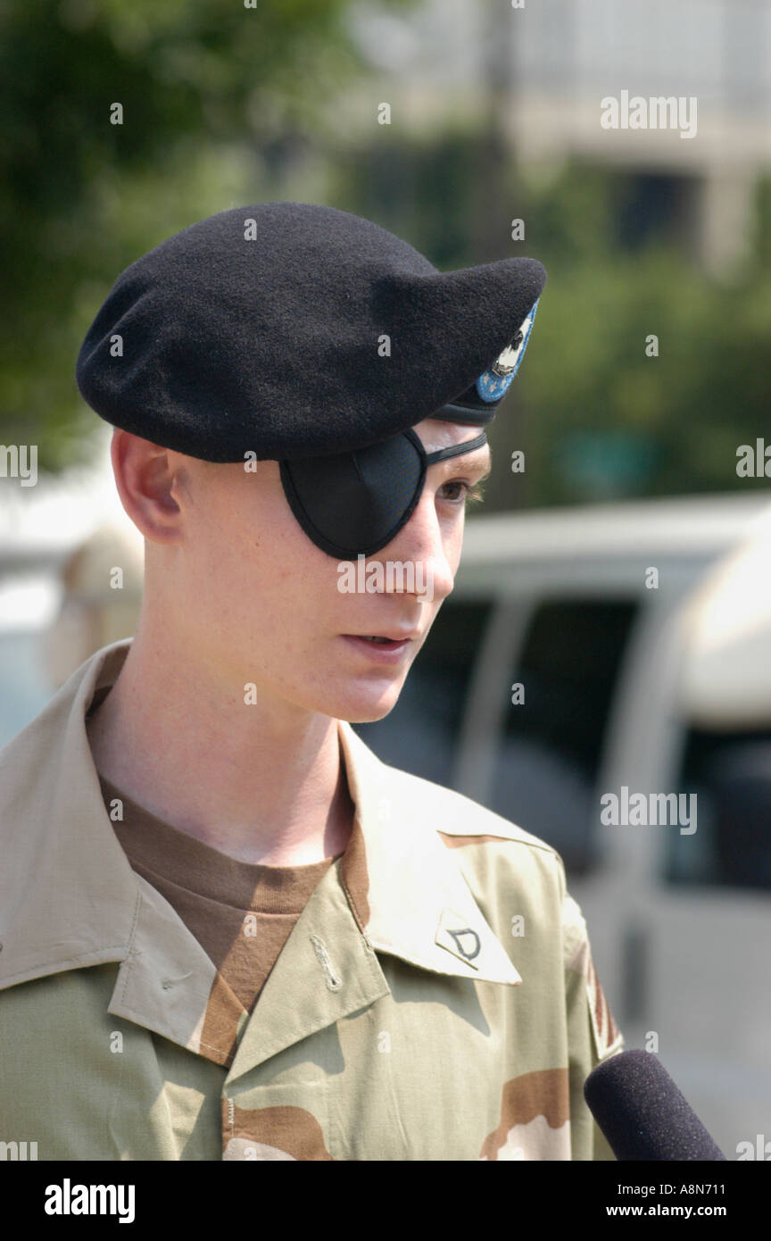 Soldier who lost an eye Stock Photo - Alamy