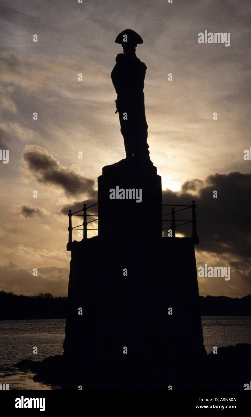 Statue of Admiral Horatio Nelson on the banks of the Menai Strait near ...