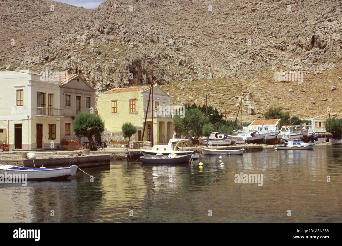 Pedi Bay Symi Island Greece Stock Photo - Alamy