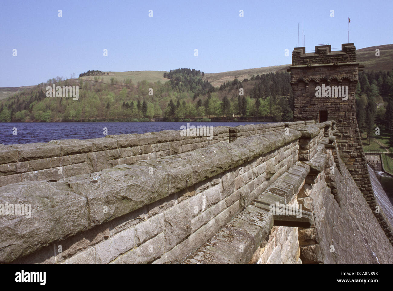 Dam at Ladybower Reservoir Derbyshire England Stock Photo - Alamy