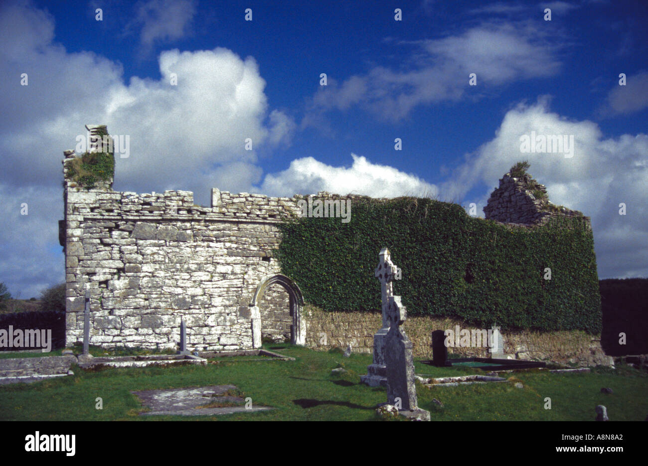 Ruins of the 15th century Carron Church in Co Clare Ireland Stock Photo ...