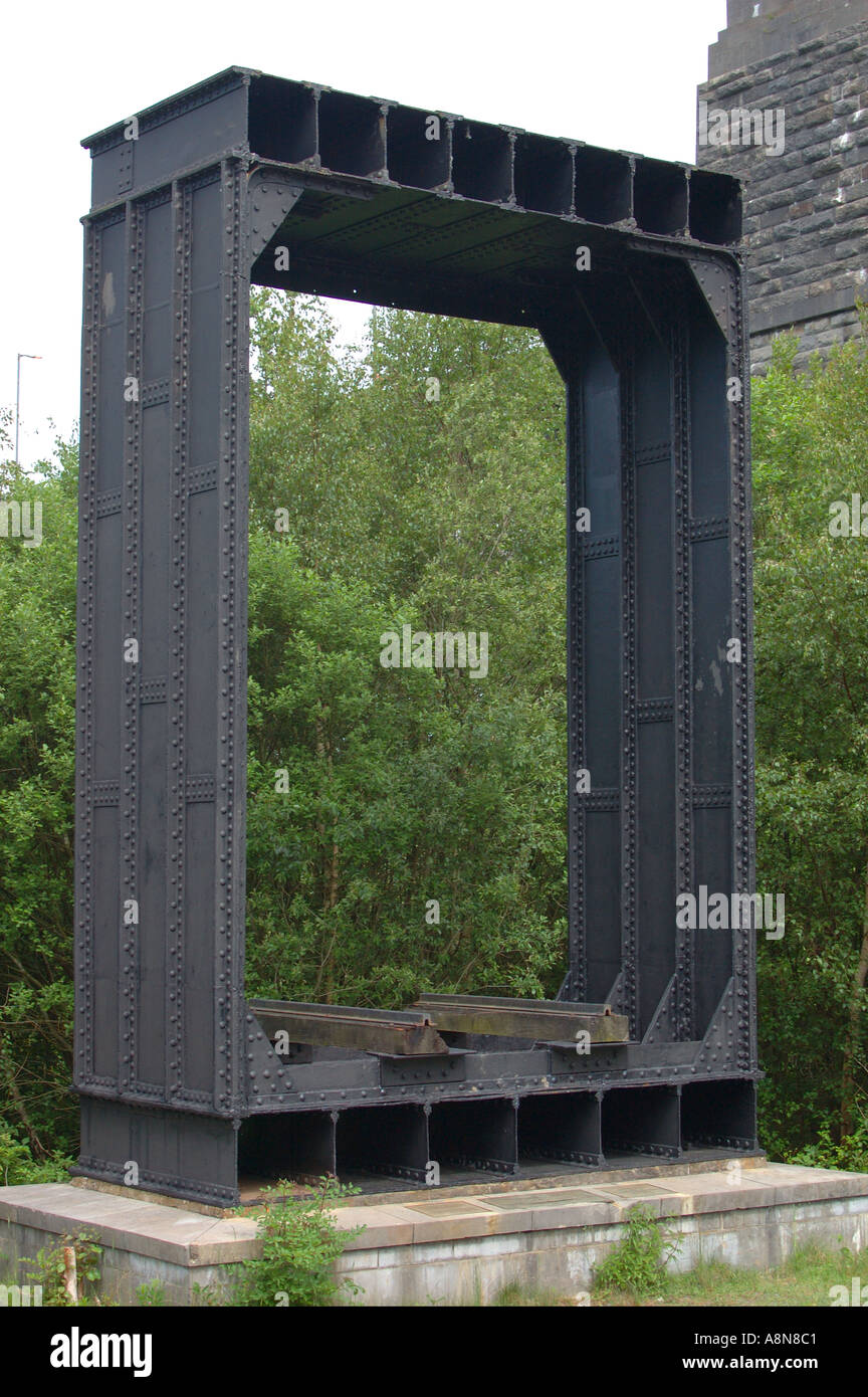 A section of the original tubes from the Britannia Bridge spanning the ...