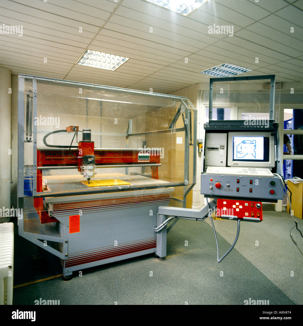 Cnc Router & Cad With Nested Parts Fabric Cut On Cas/cam System Stock ...