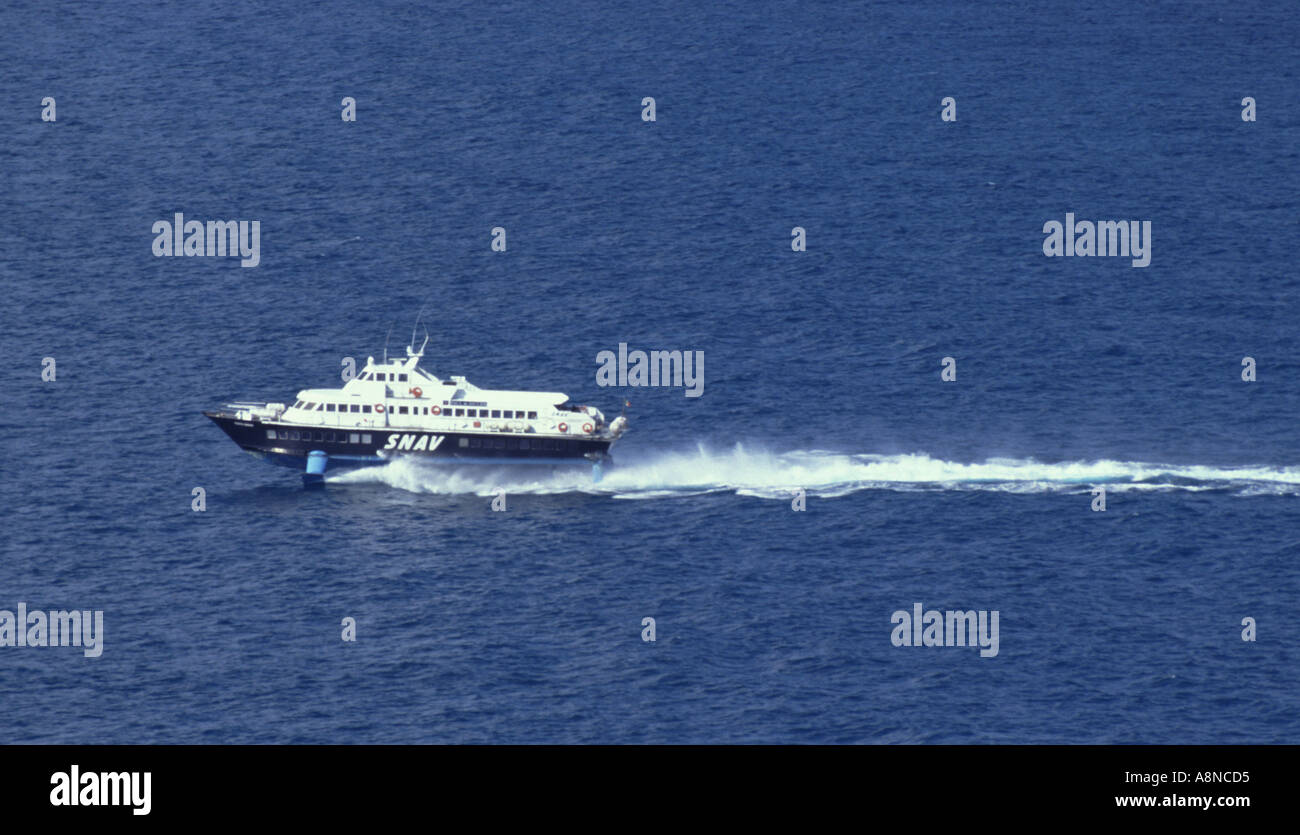 Super Fast Hydrofoil Ferry on the Way to the Aeolian Islands ...