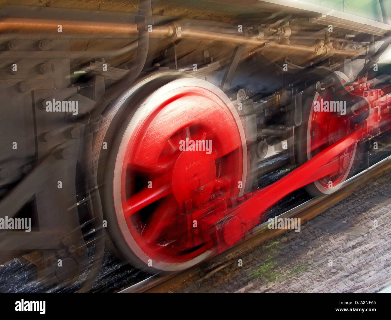 Locomotive wheels detail Stock Photo - Alamy