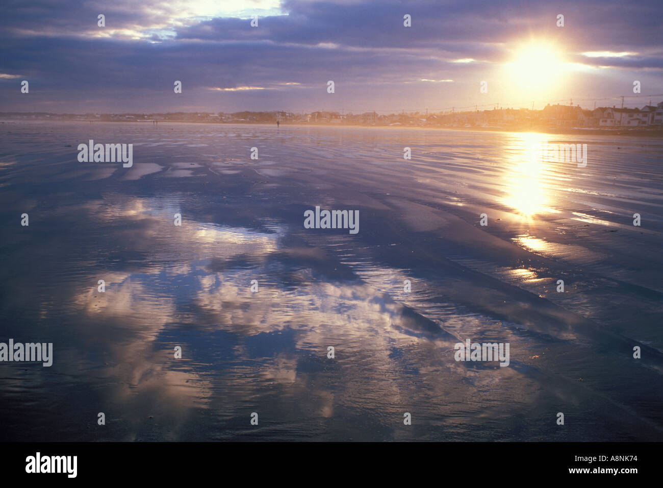Beach and Sky reflections Long Sands Beach York ME Stock Photo - Alamy