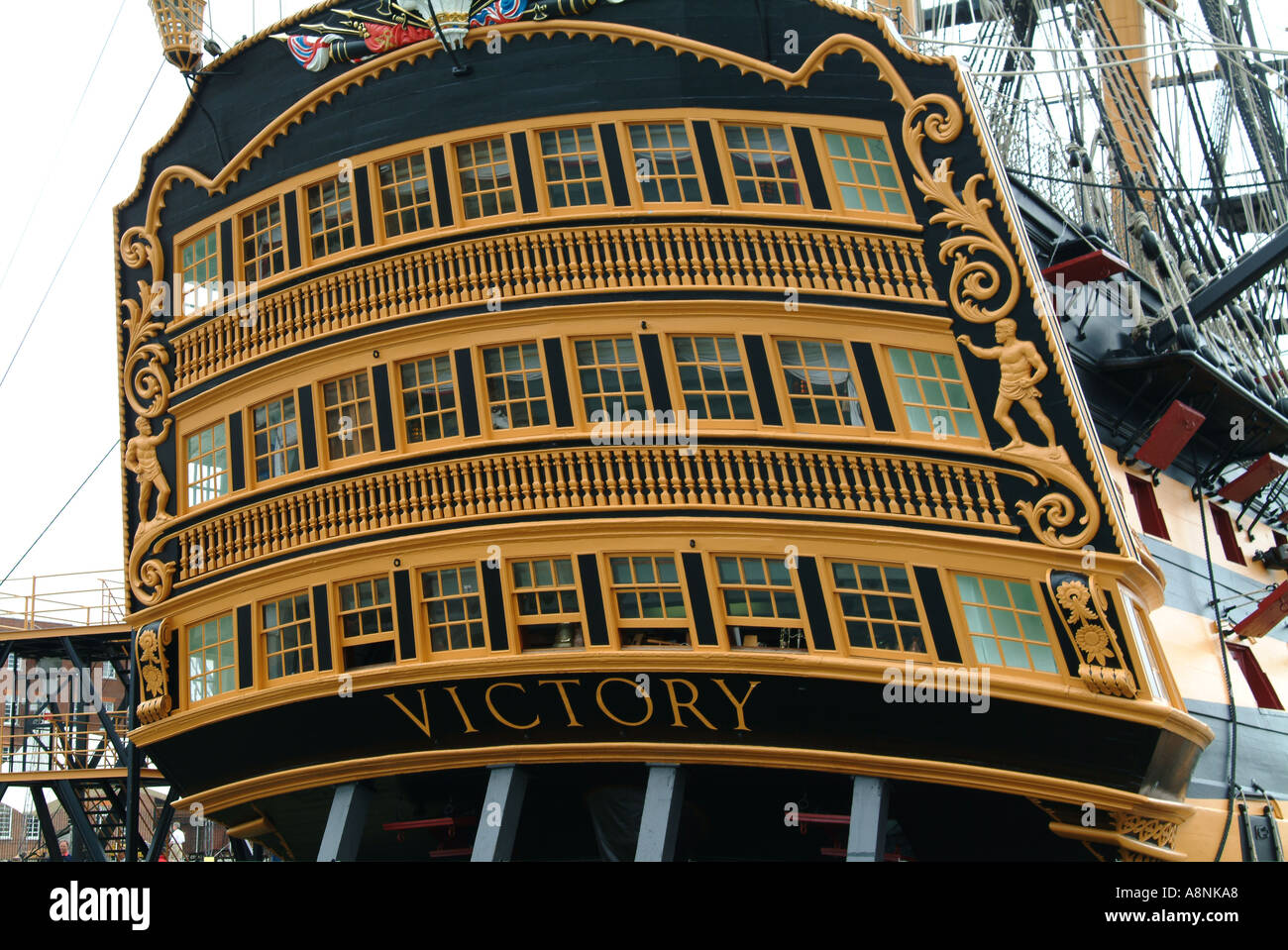 HMS Victory Lord Horatio Nelson Ship Battle of Trafalgar 1805 Stock ...