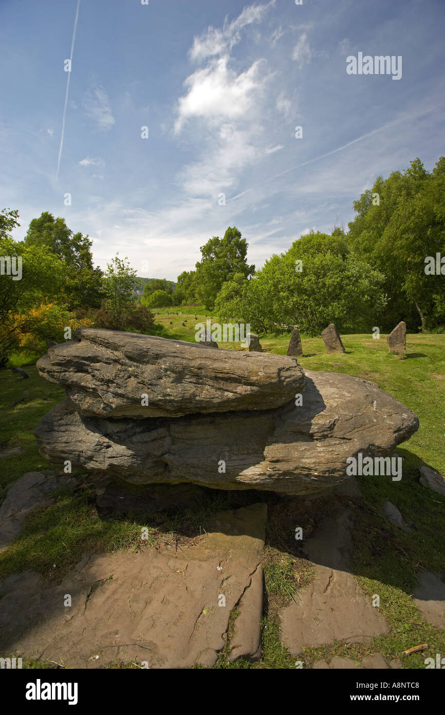 The Rocking Stone at the Gorsedd Stone Circle in Pontypridd, South ...