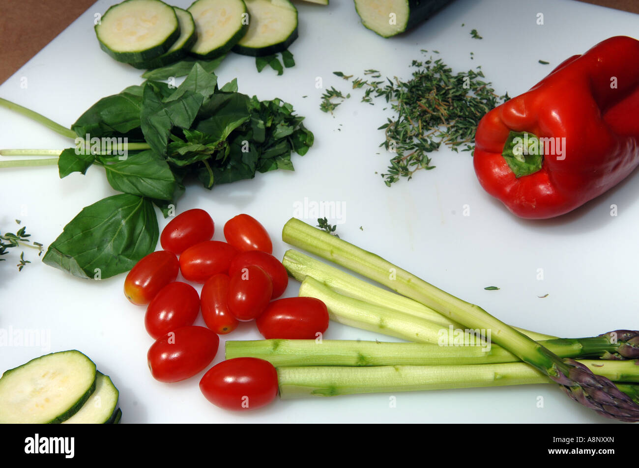 Cut up vegetables Stock Photo - Alamy