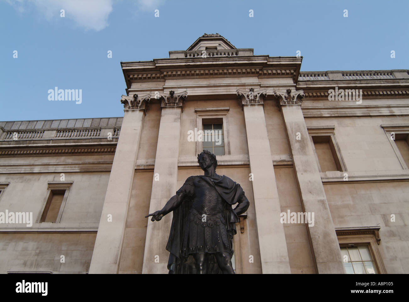 Statue in front of National Gallery London England Stock Photo - Alamy