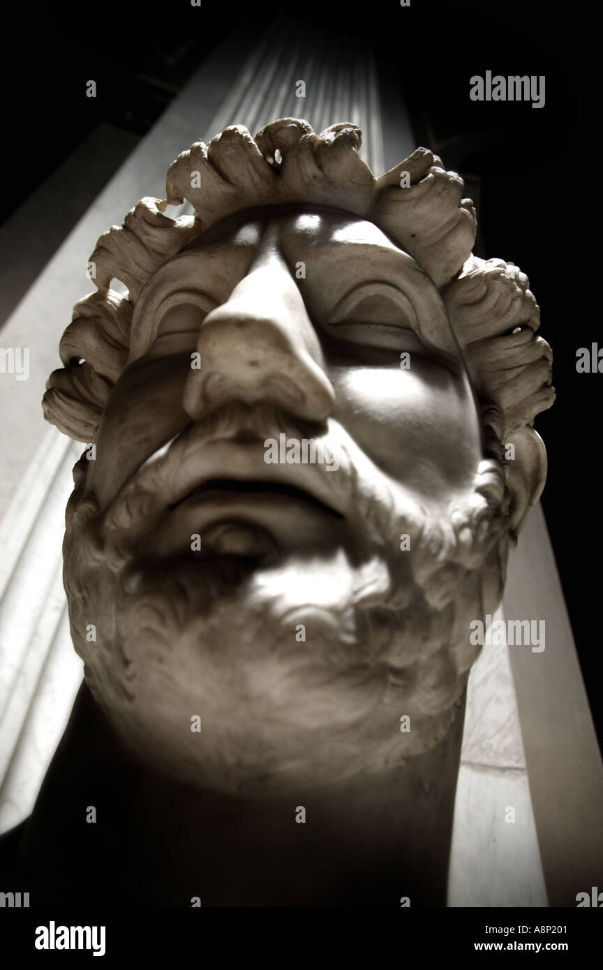 Statue head of a Greek god Stock Photo - Alamy