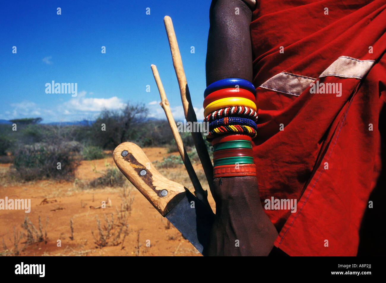 samburu girl's weaponry and tools, kenya Stock Photo - Alamy