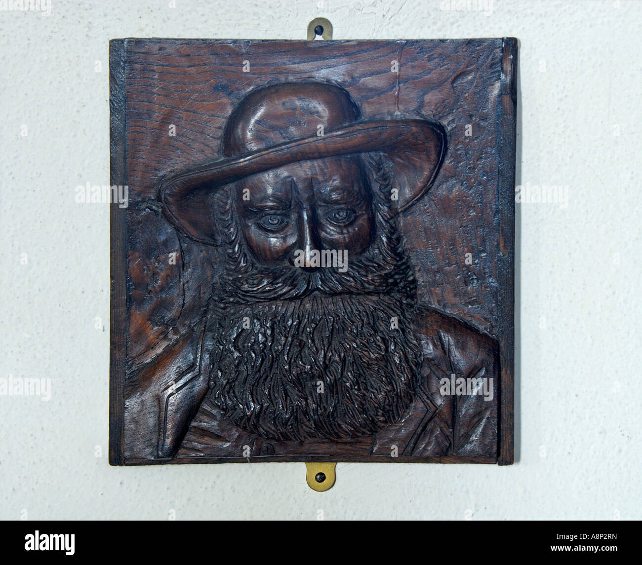 Self-portrait in wood of William Fell, wood carver. Church of Saint ...