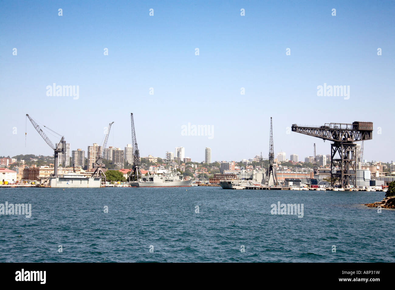 Potts Point and Woolloomooloo bay Garden Island RAN Naval base dock ...