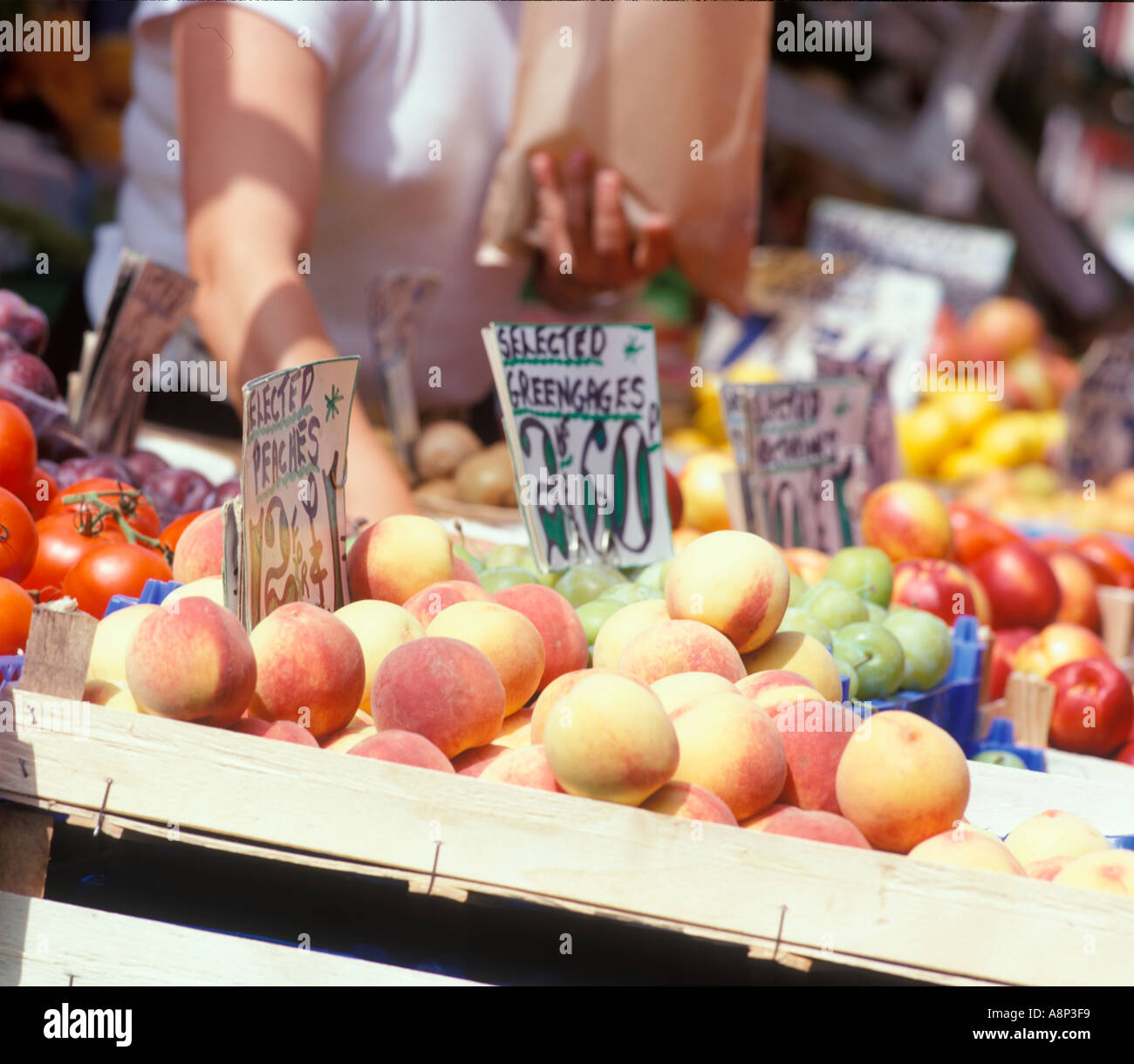 Fruit and vegetable market stall offering cheap reasonable low cost ...