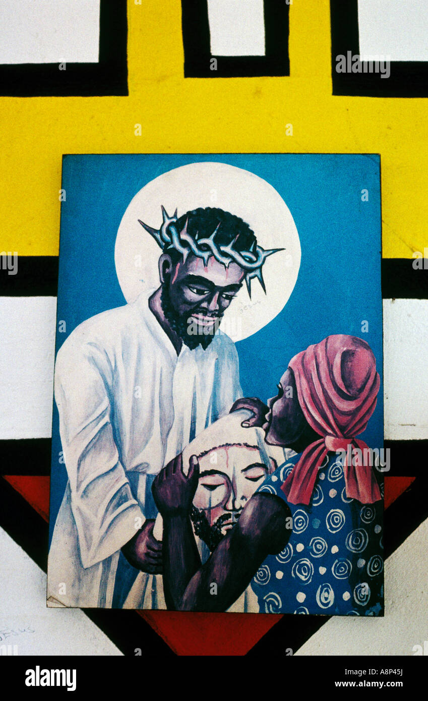 ndebele church mural detail, kwa-ndebele, south africa Stock Photo - Alamy
