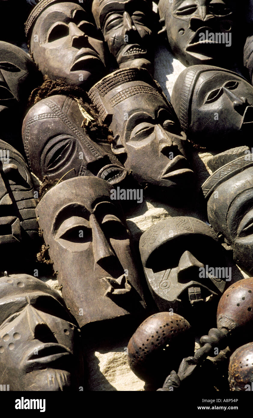 masks at dutch reform church craft market, lusaka, zambia Stock Photo ...