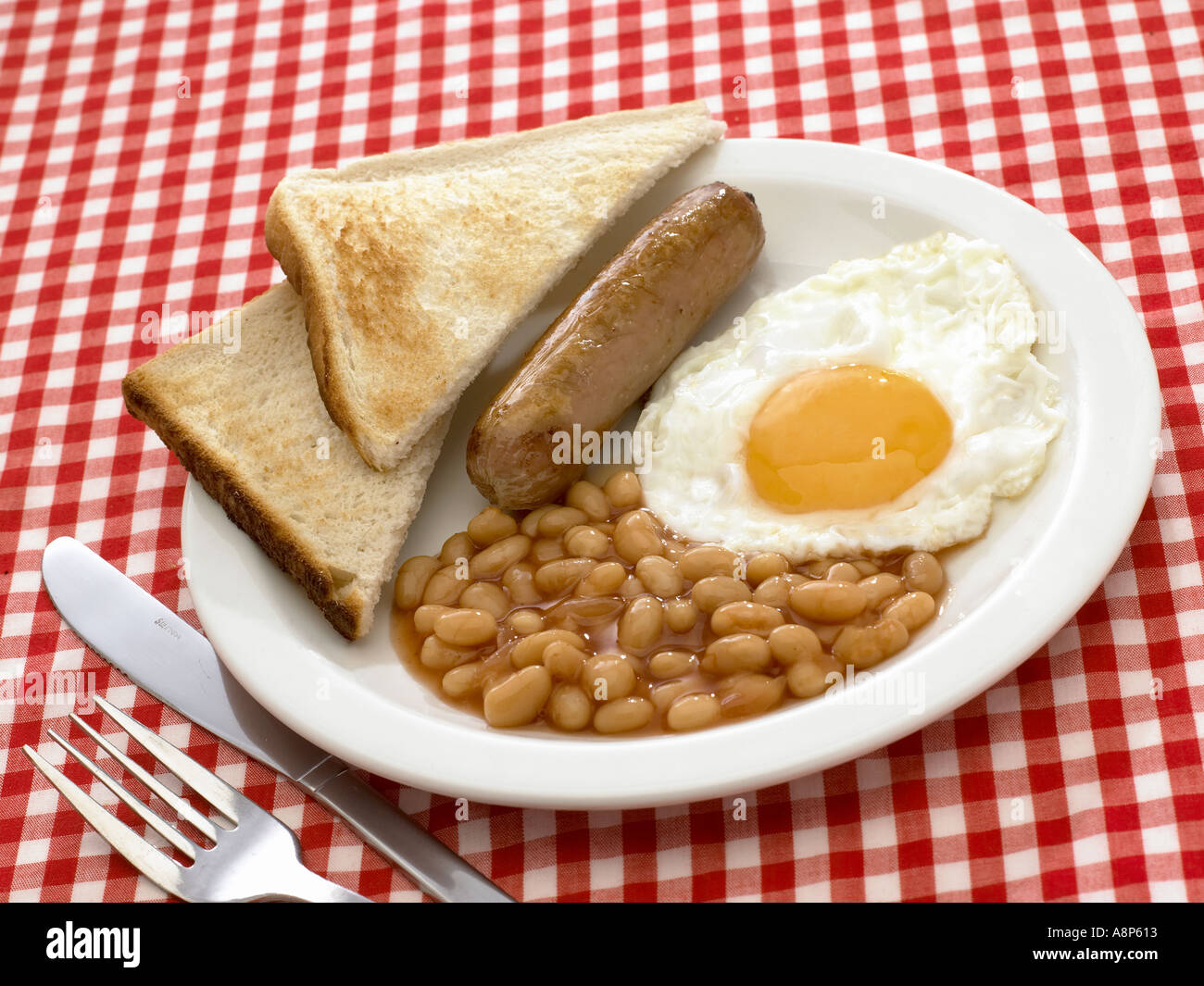 small serving of traditional English breakfast Stock Photo - Alamy