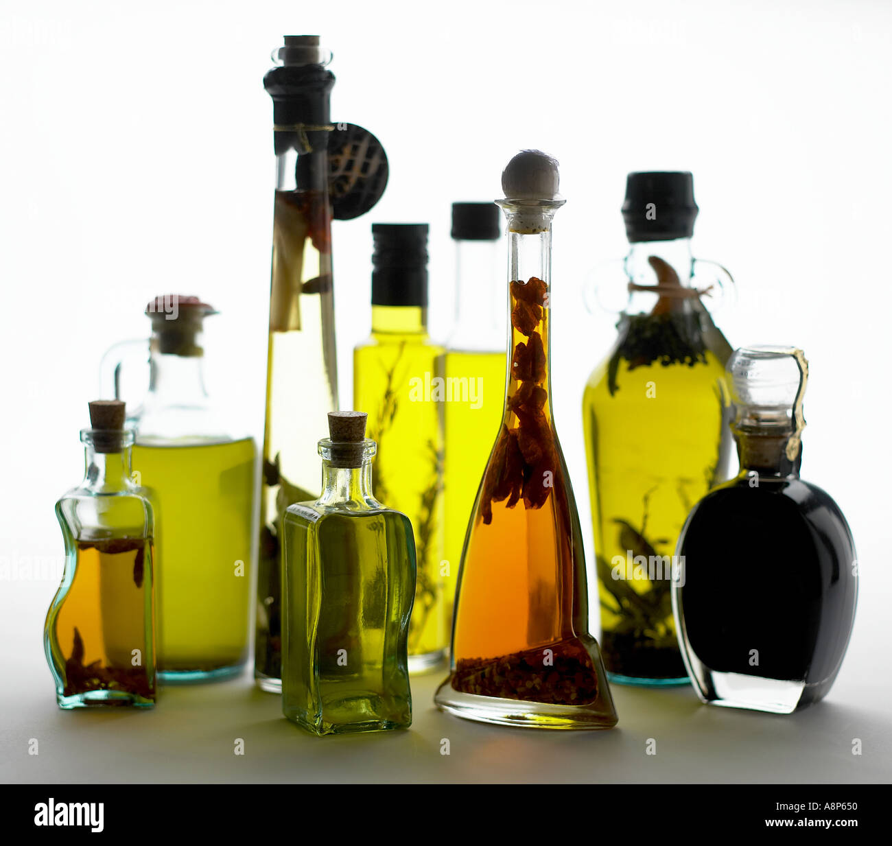 various bottles of cooking oil Stock Photo - Alamy