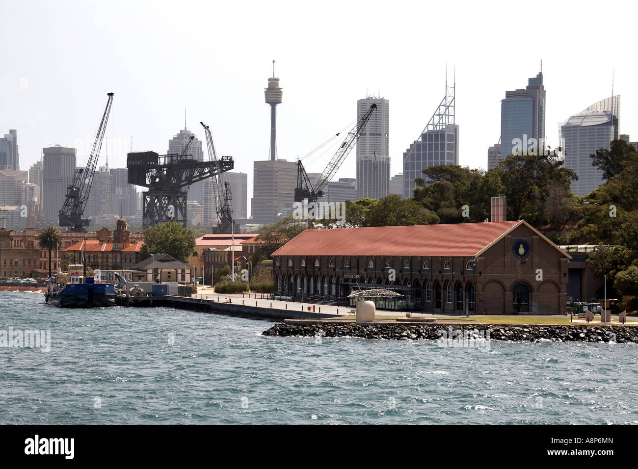 Garden Island RAN Naval base crane and City center business district ...