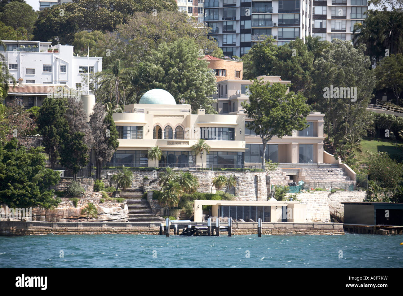 Expensive houses in Darling Point suburb on Rushcutter Bay from across ...