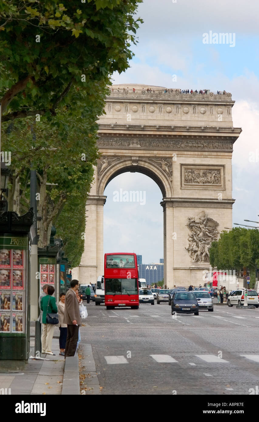 Arch De La Triomphe Arc of Triumph Champs Elysees Paris France Rouge ...