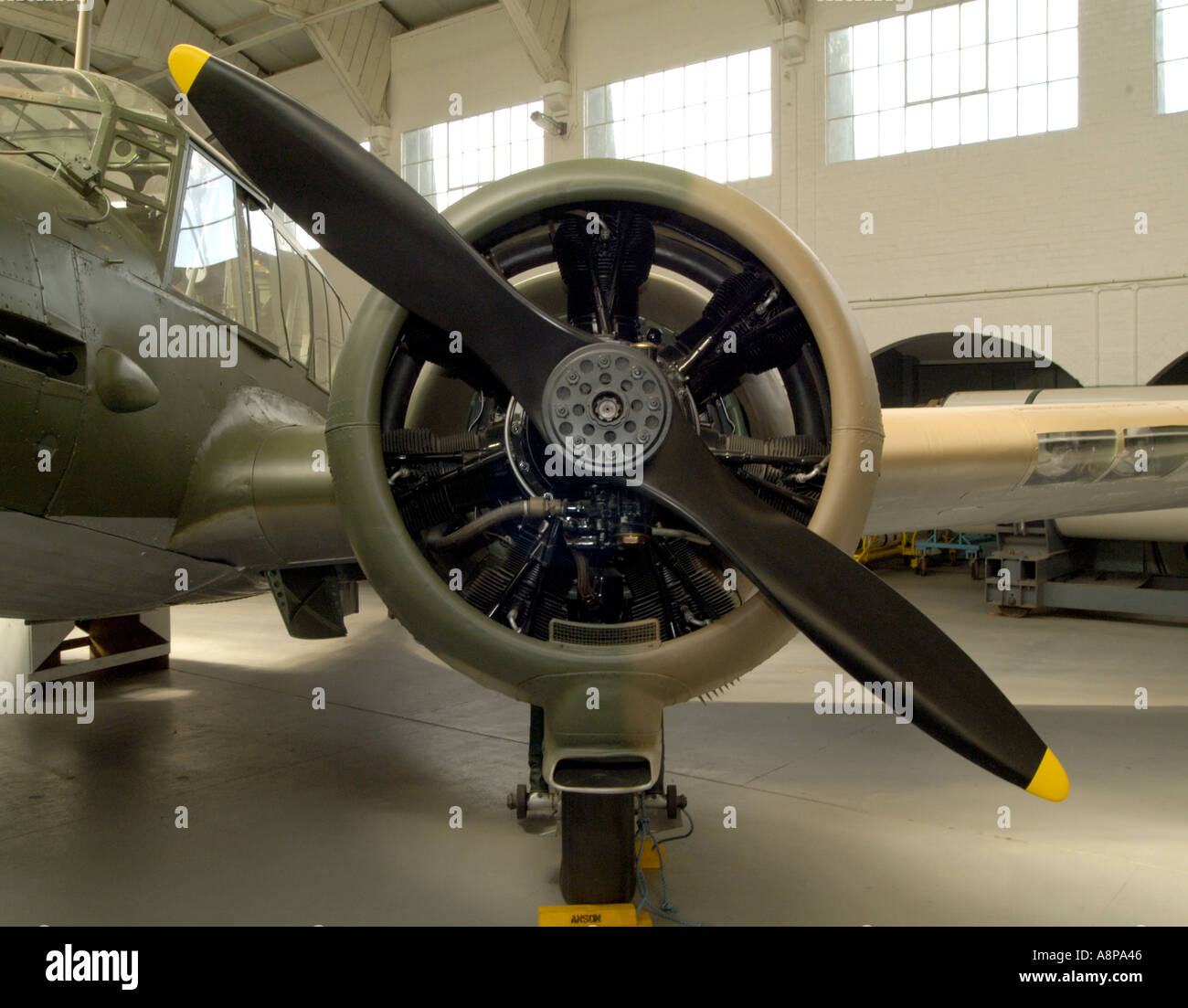 aircraft propeller and aero engine on wing Stock Photo - Alamy