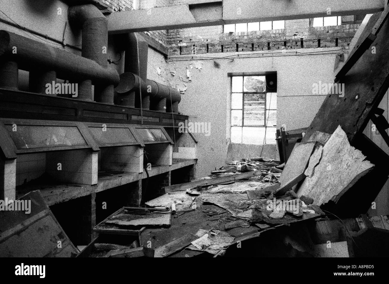 derelict factory window building industrial ruin rubbish urban decay ...