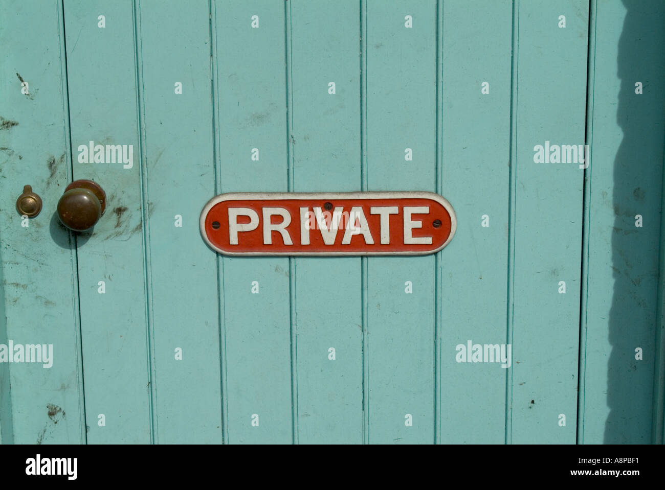 Private sign door green Stock Photo - Alamy