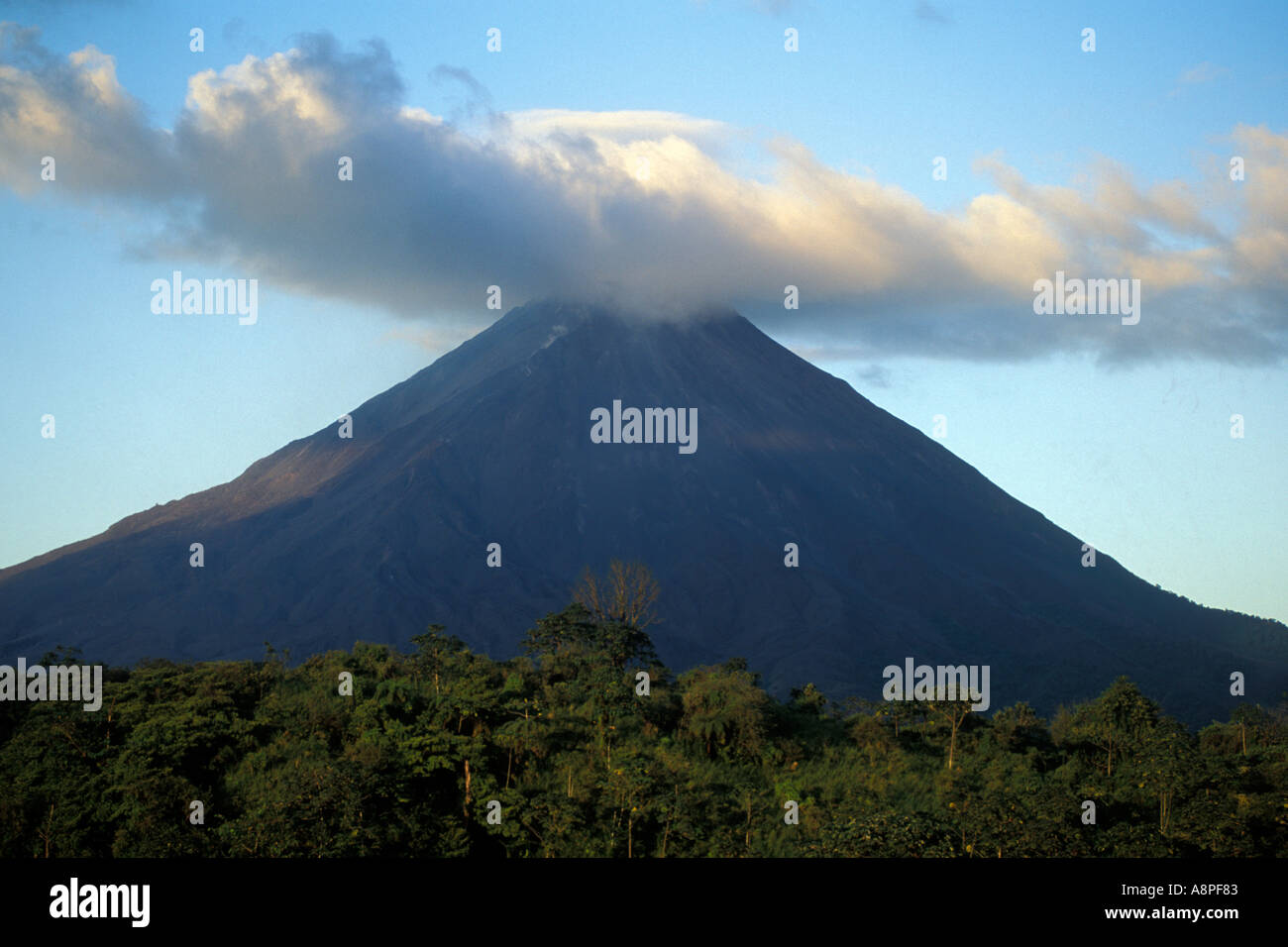 COSTA RICA ARENAL VOLCANO with cloud cap on Active Volcano Stock Photo ...