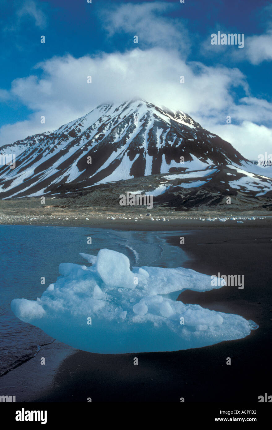 NORWAY, SPITSBERGEN SVALBARD, Kongsfjord, Iceberg on beach THREE PHASES ...