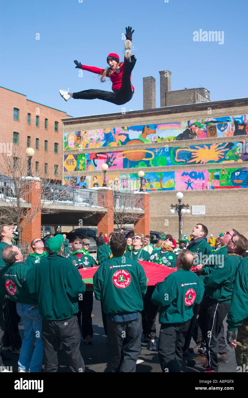 Human trampoline hi-res stock photography and images - Alamy