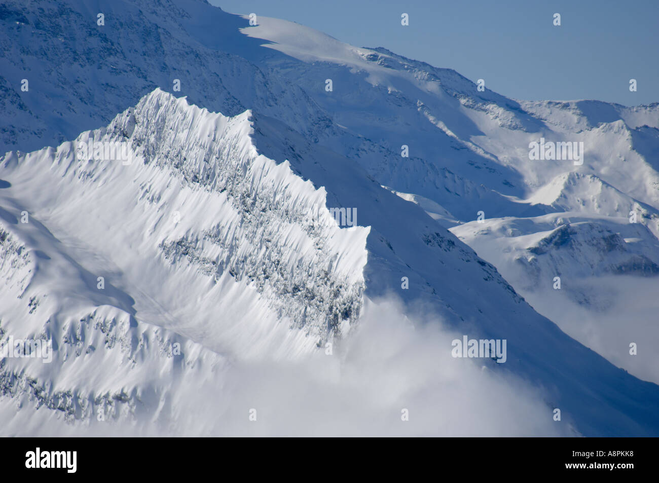 sharp mountain ridge in winter conditions Stock Photo - Alamy