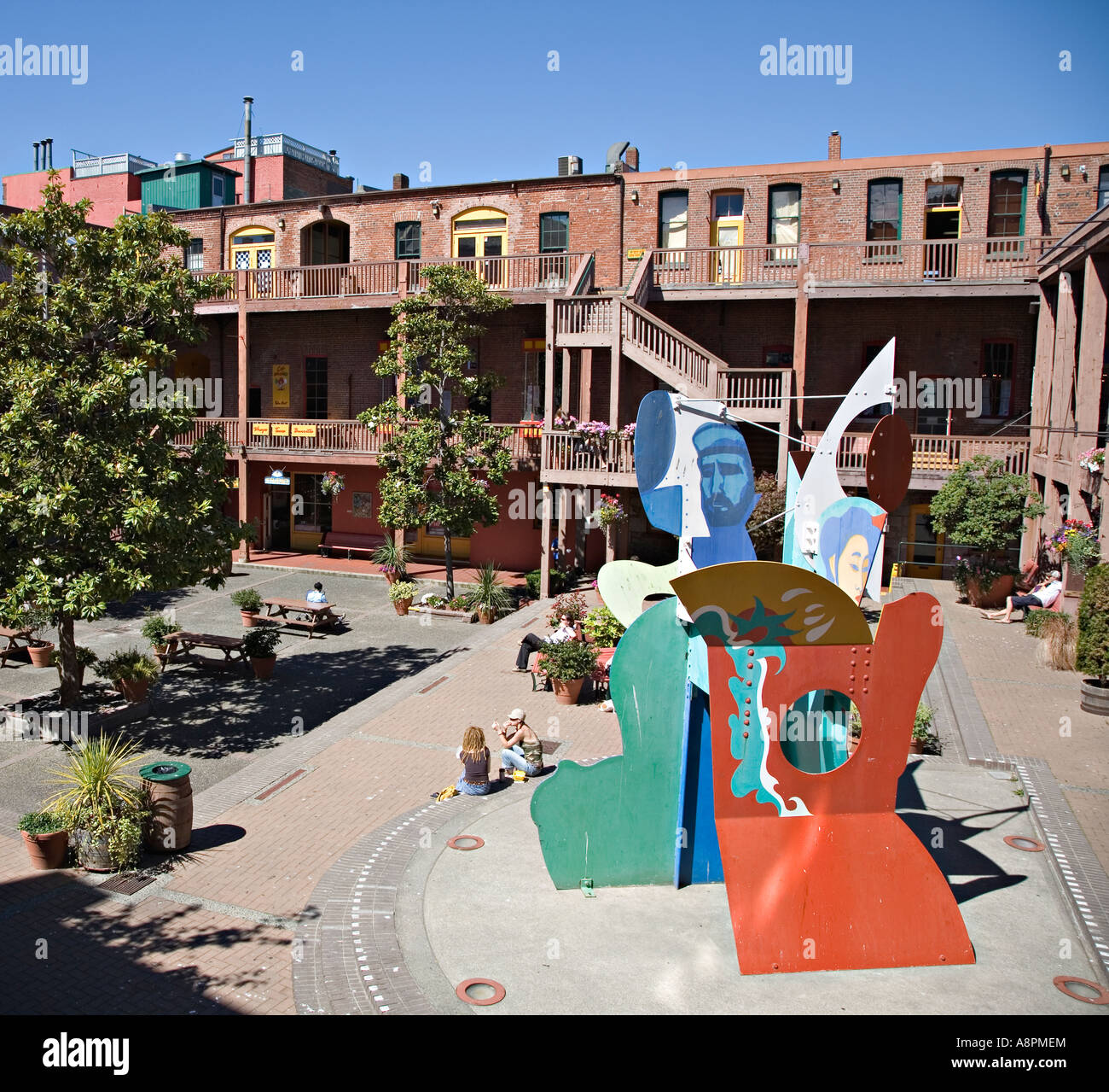 Modern art display Market Square Victoria Canada Stock Photo - Alamy